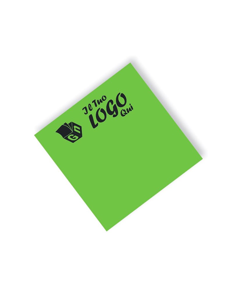Post it verde fluo 75x75mm personalizzati ! Giallonote