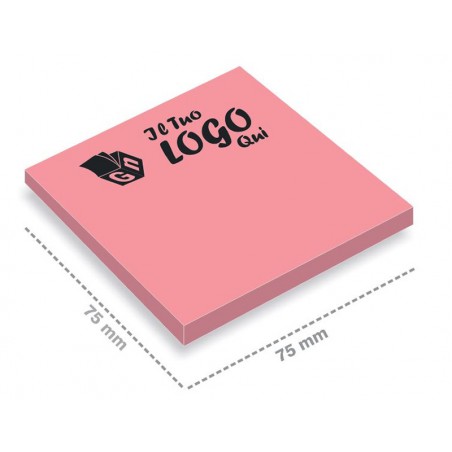 Post it rosa fluo 75x75mm personalizzati | Giallonote