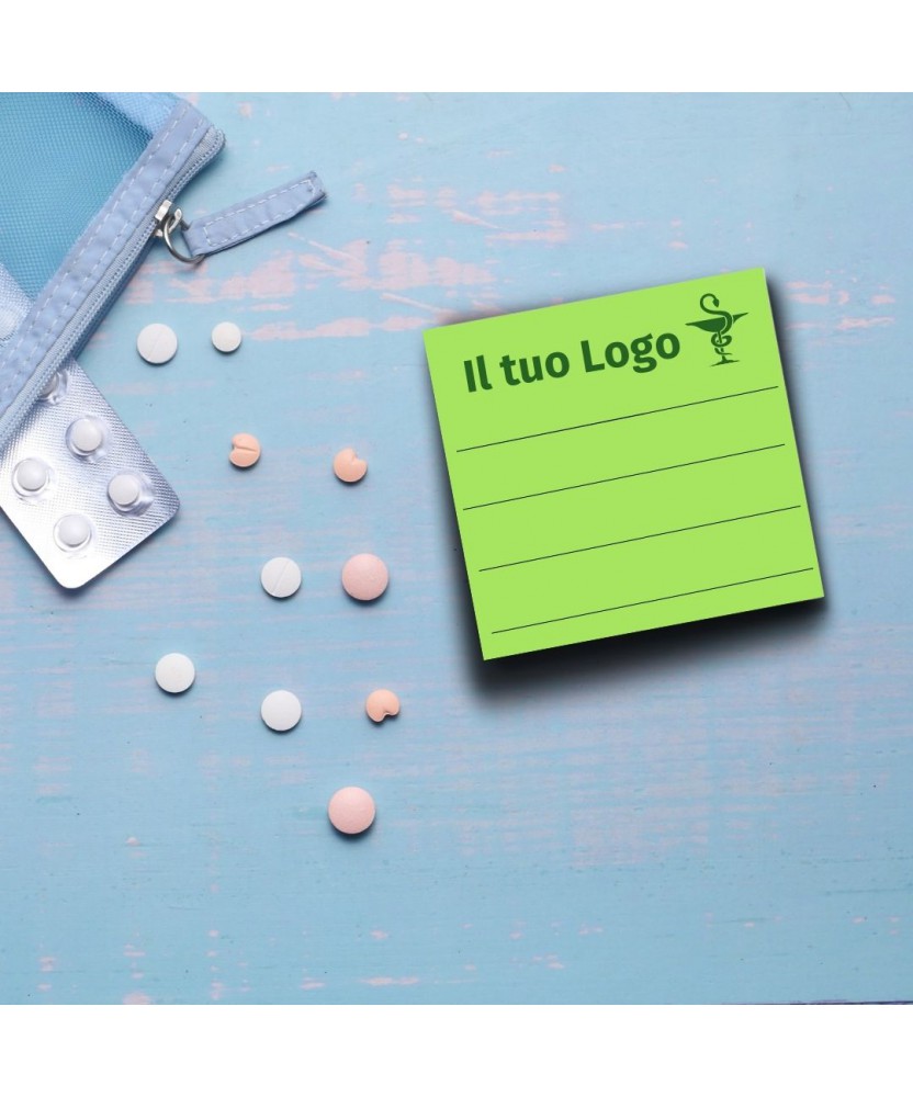 Post it verde fluo 75x75mm personalizzati ! Giallonote